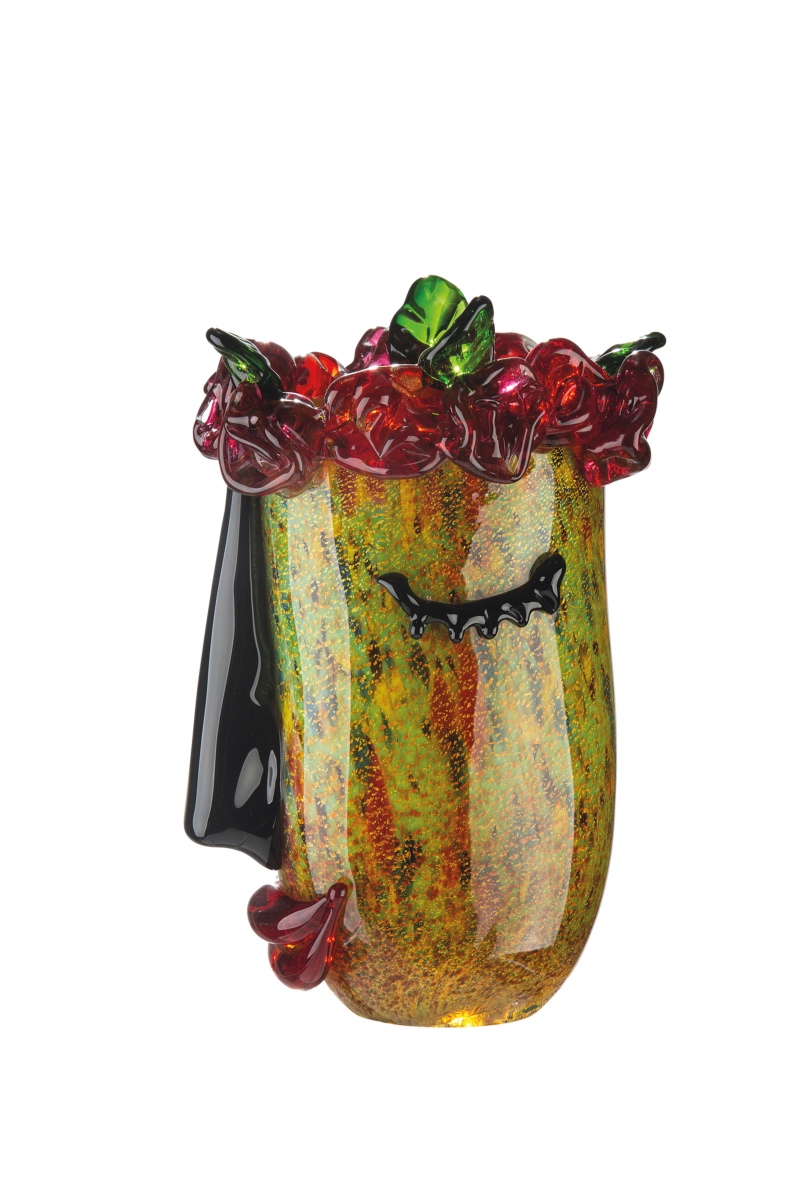 Happy Larry Heitzman Red/Yellow/Black/Green 32Cm Glass Table Vase ...