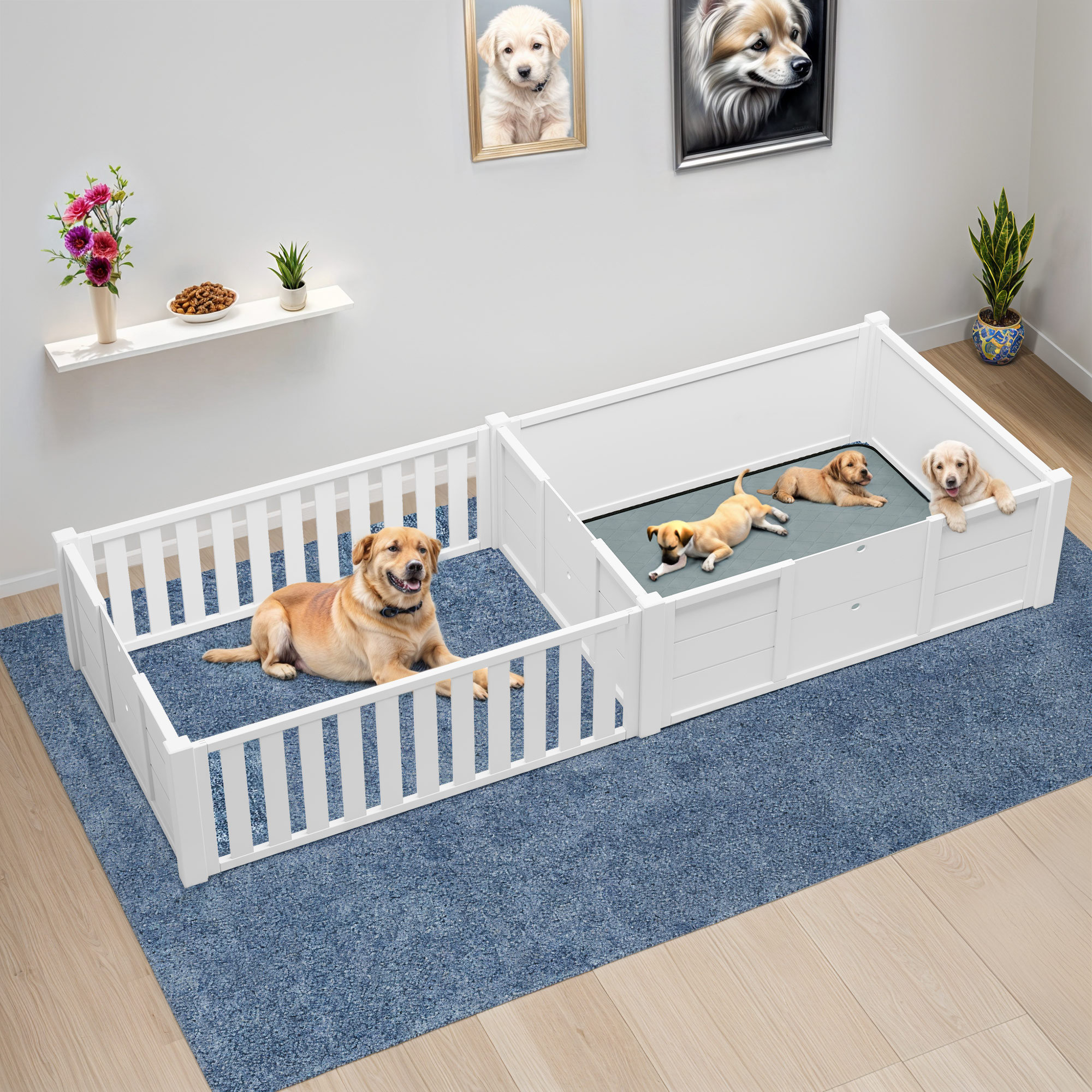 Edrosie Inc 17.70'' H 4 Panel Manufactured Wood Dog Exercise Pen ...