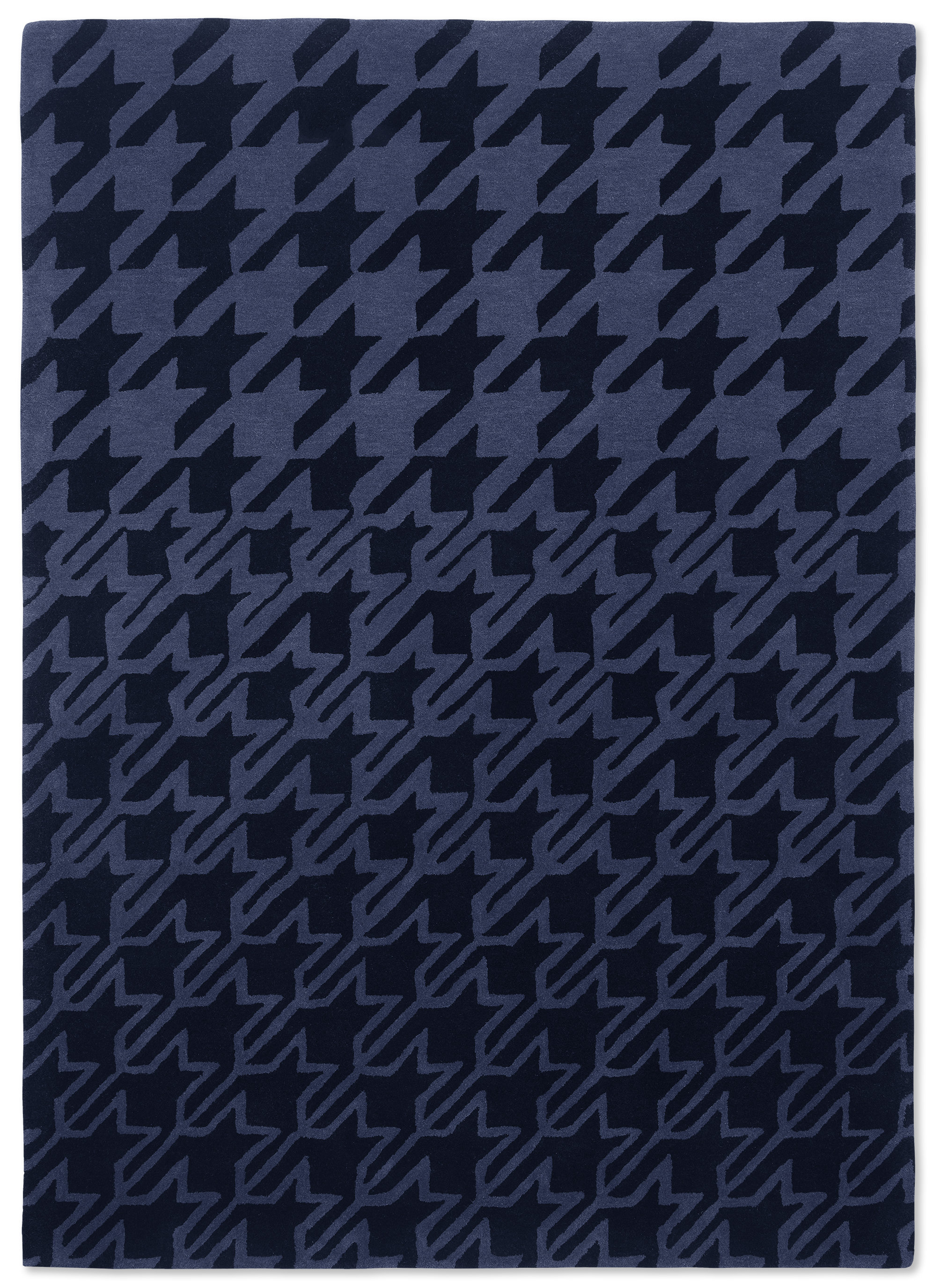 Ted Baker Houndstooth Handmade Tufted Wool Area Rug in Dark Blue/Black ...