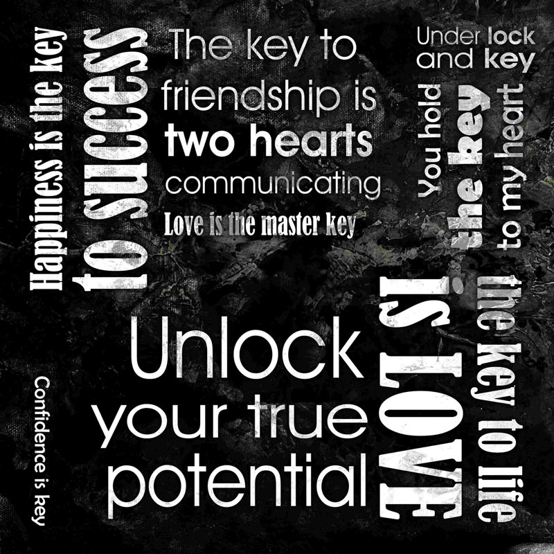 Trinx Inspire with Keys - Wrapped Canvas Textual Art | Wayfair