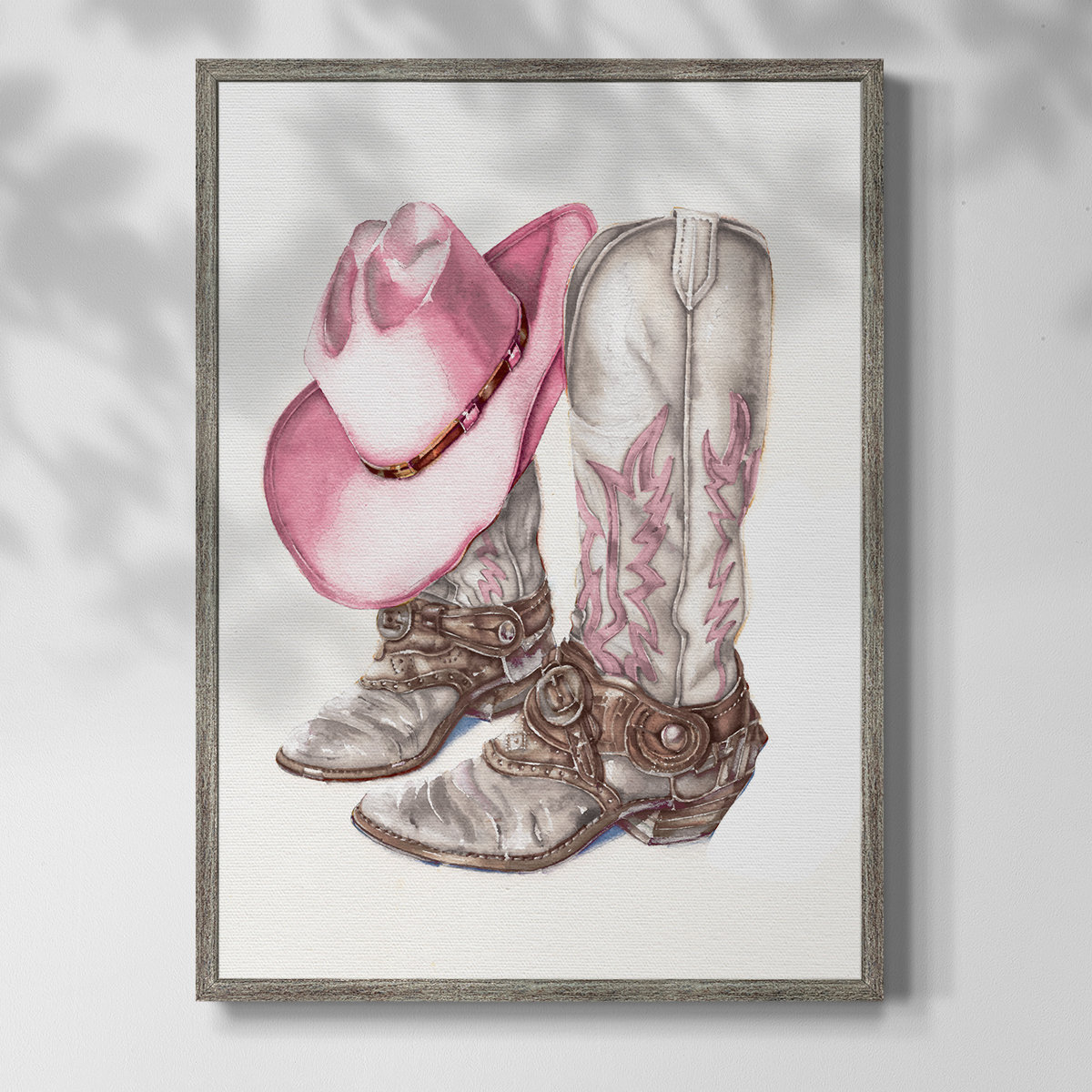 Wrought Studio™ Her Cowboy Boots Framed Print - Solid Wood & Reviews ...