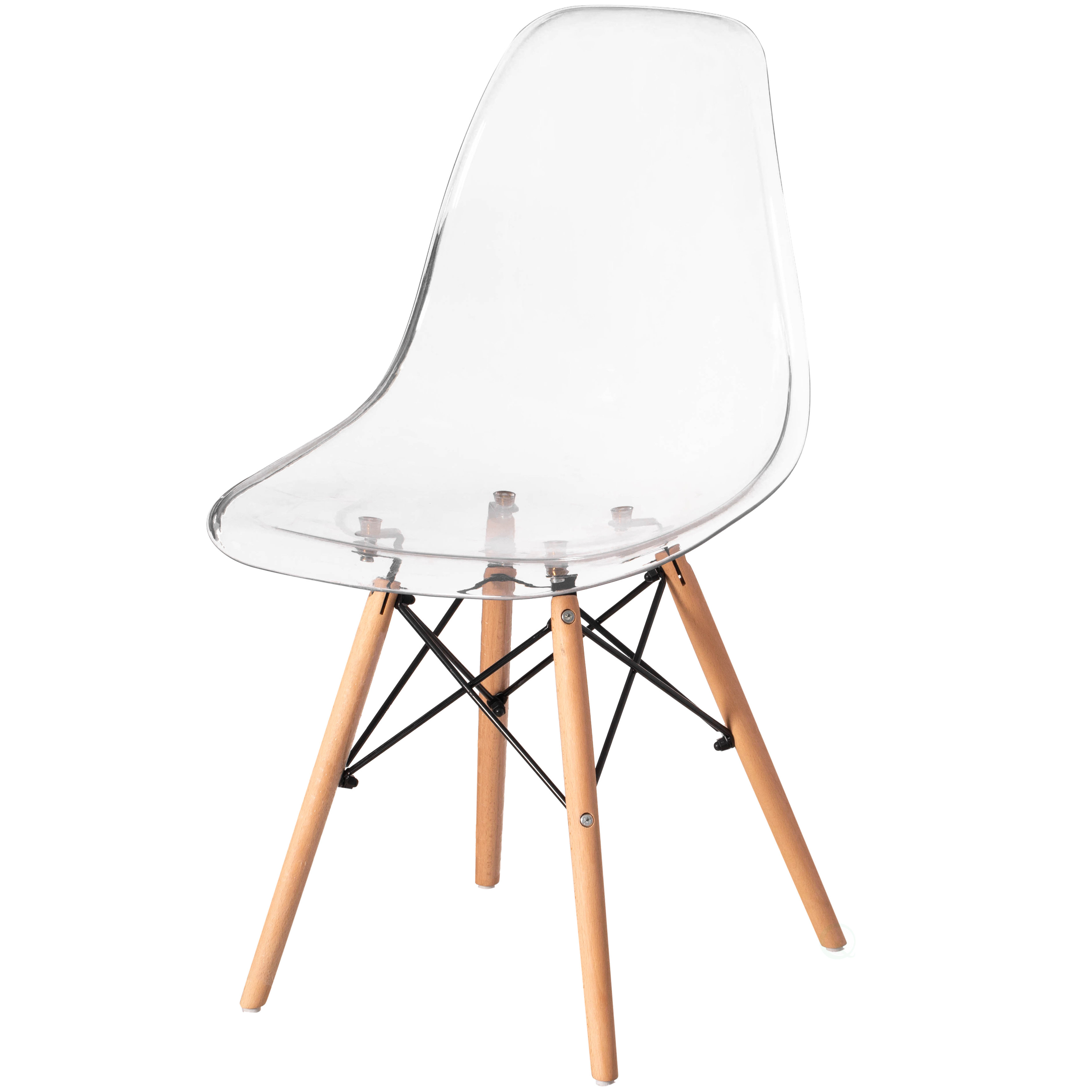 George Oliver Jeomar Modern Dining Chair with Wooden Dowel Eiffel Legs ...