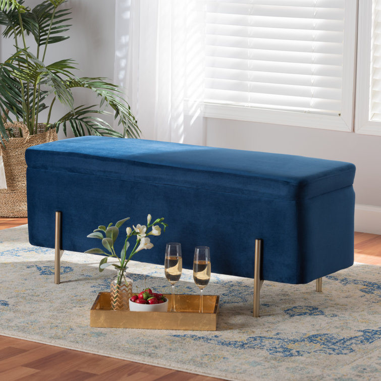 Etta Avenue™ Molto Velvet Upholstered Storage Bench & Reviews | Wayfair
