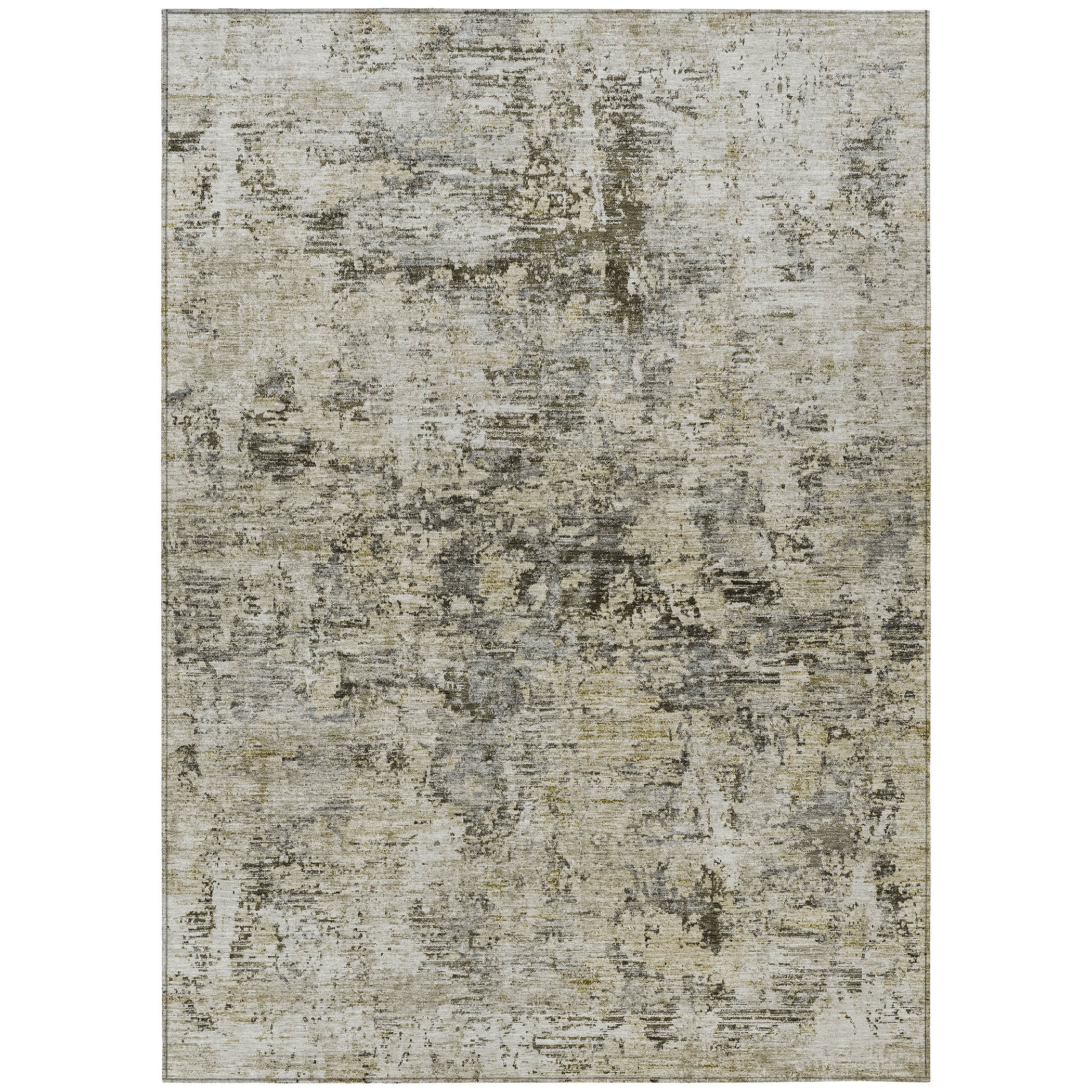 HomeRoots 10' X 14' Taupe Beige Abstract Washable Indoor Outdoor Area ...