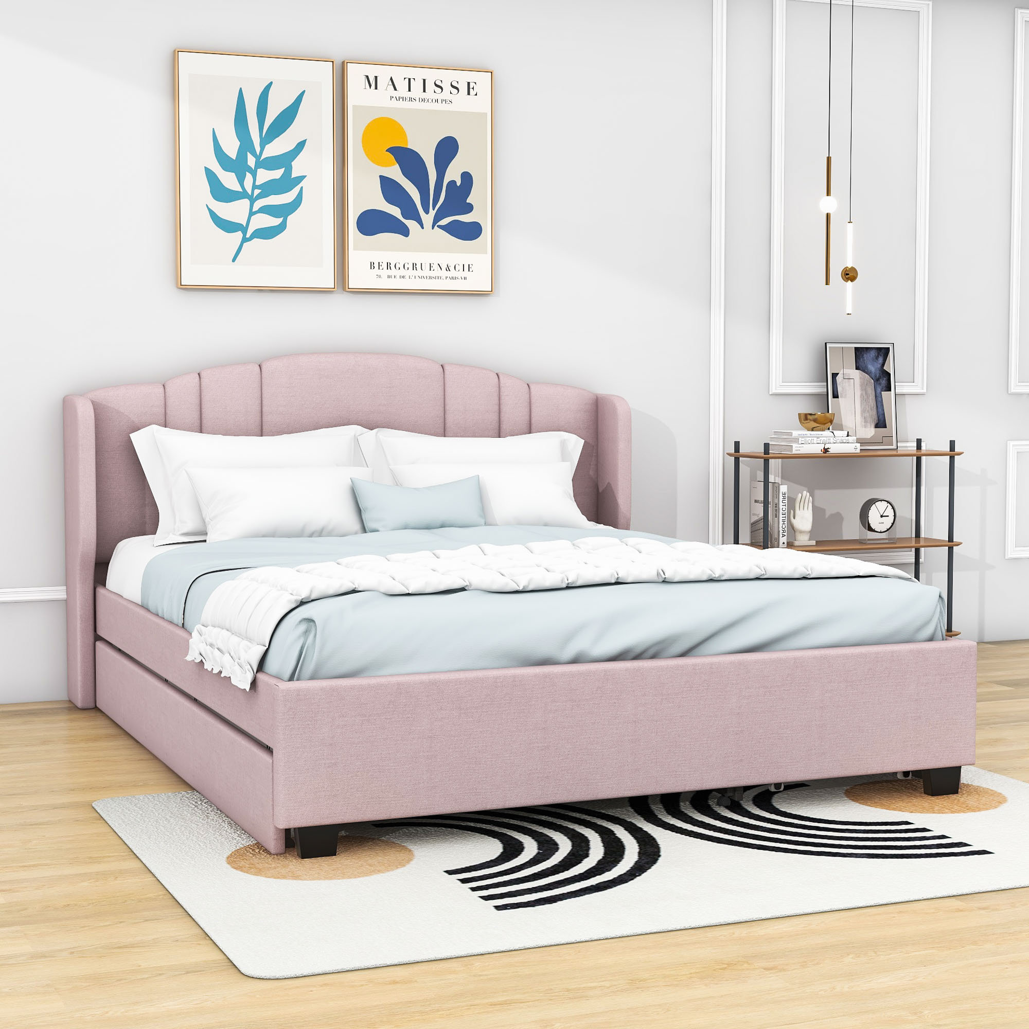 Latitude Run® Mackeroy Queen 2 Drawers Upholstered Platform Bed with ...