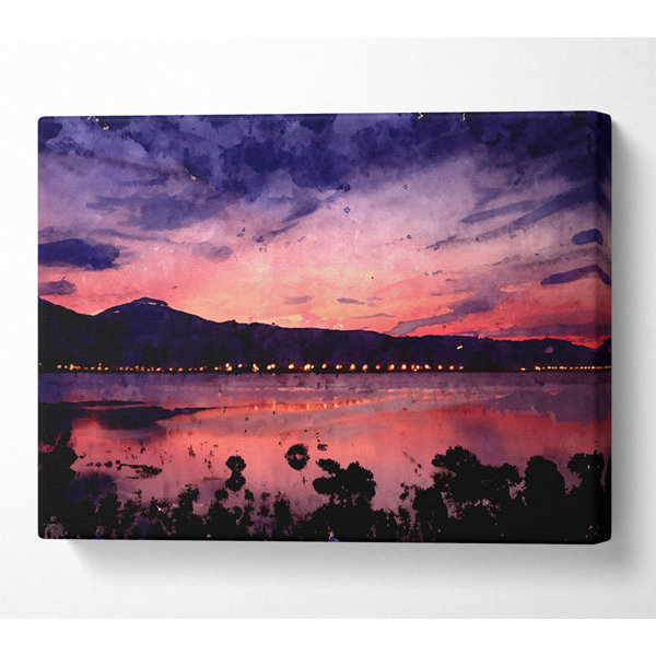 Alpen Home Nightfall Over The Tranquil Sea - Wrapped Canvas Art Prints ...