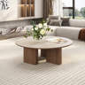 Latitude Run® 35.63" Mid-century Round Textured Stone Tabletop With ...