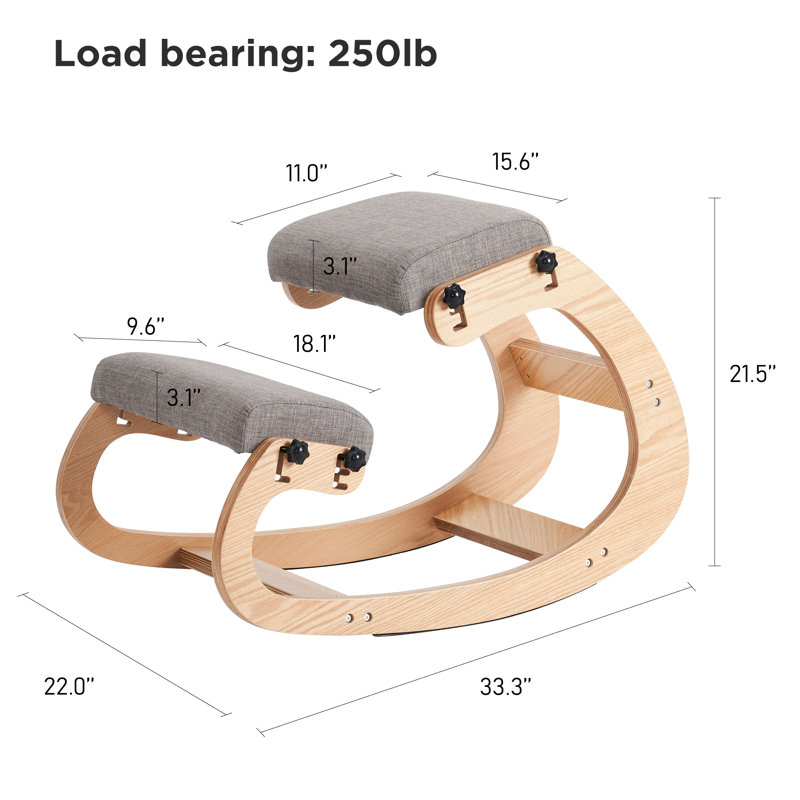 Inbox Zero Loal Adjustable Height Ergonomic Kneeling Chair & Reviews ...