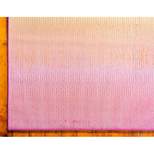 Langley Street® Eddins Striped Pink/Orange/Yellow Area Rug & Reviews ...