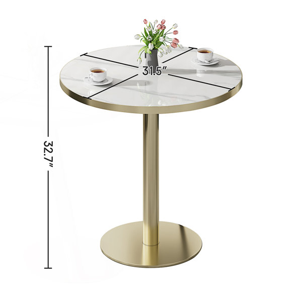 Latitude Run® Round Modern Dining Table With Faux Marble Top | Wayfair