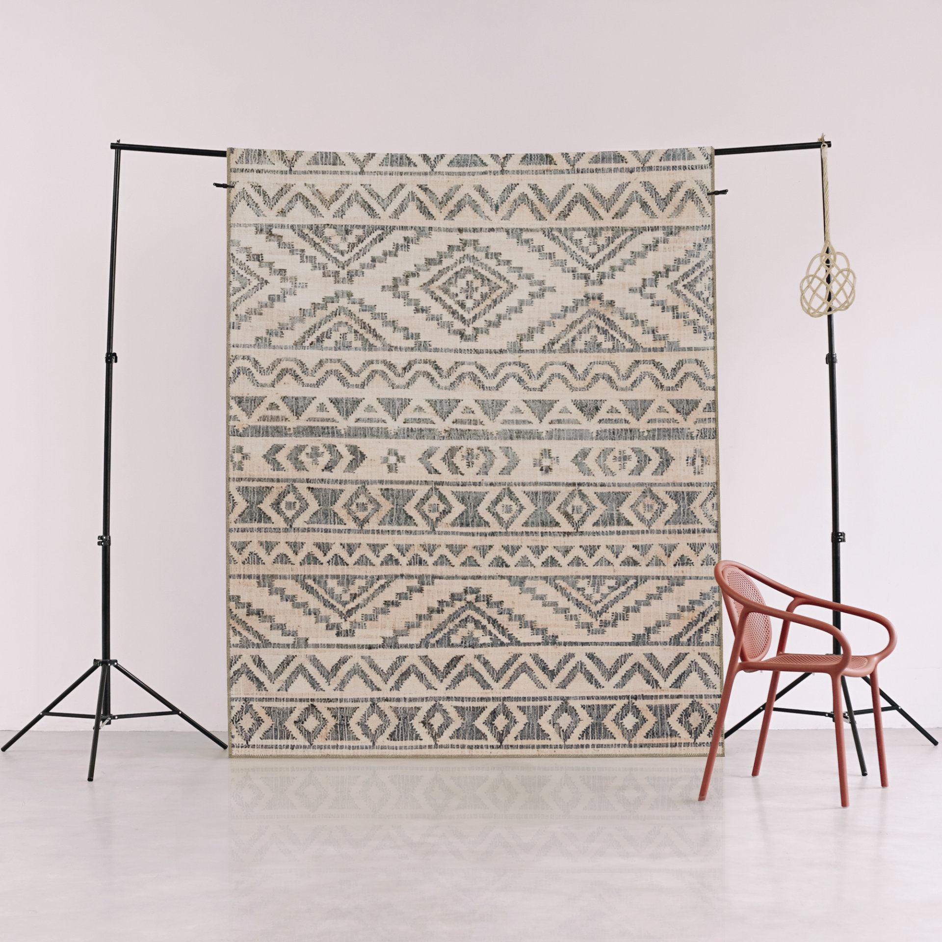 Dakota Fields Beige-Gray Themed Geometric Shape Motif Patterned Modern ...