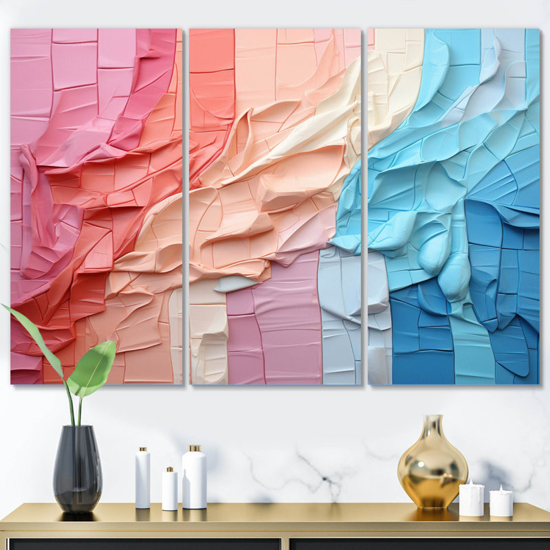 Design Art Abstract Patchwork I - Abstract Collages Metal Art Print Set ...