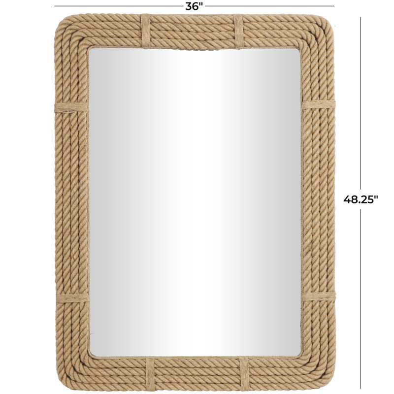 Breakwater Bay Jute Rope Handmade Rope Brown Wall Mirror & Reviews ...