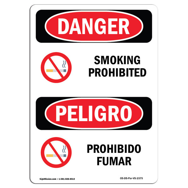 SignMission Smoking Prohibited Sign | Wayfair