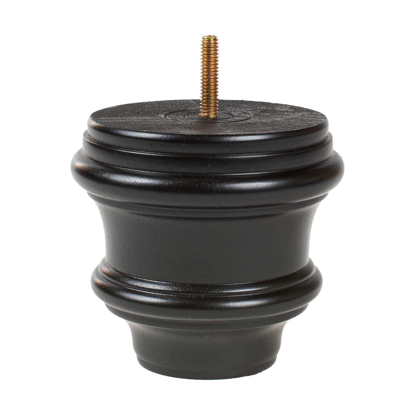 Outwater 4in H x 4-1/4in Diameter Stained Solid Hardwood Bun Foot Leg ...