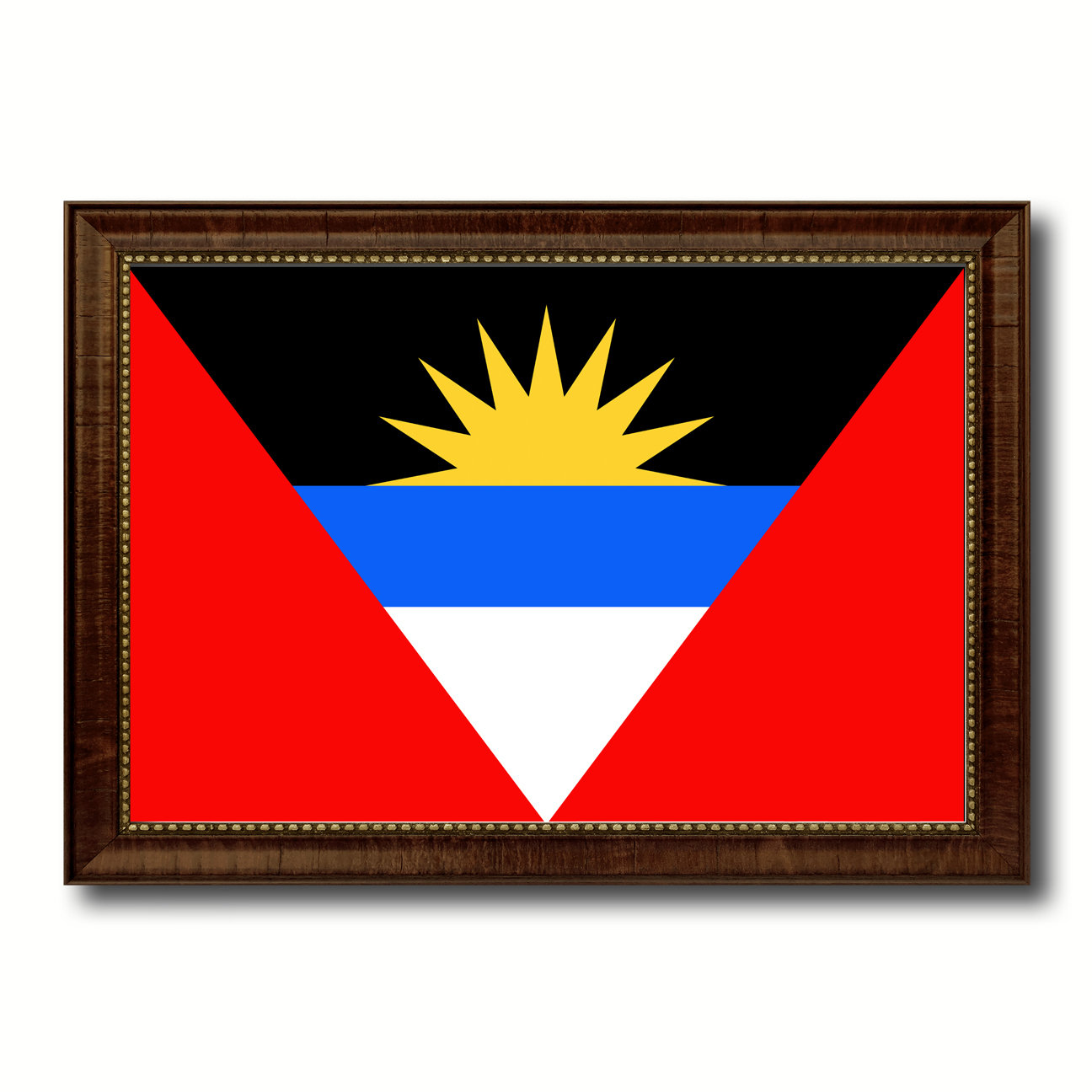 Spot Color Art 'Antigua Barbuda Country Flag' Framed Print on Canvas ...