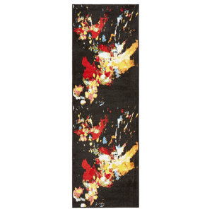 Wrought Studio Andreasen Abstract Black/Red/Yellow Area Rug & Reviews ...