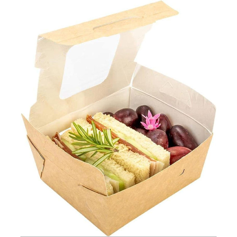 Prep & Savour Cafe Vision Rectangle Kraft Paper Mini Bio Lunch Box -50 ...
