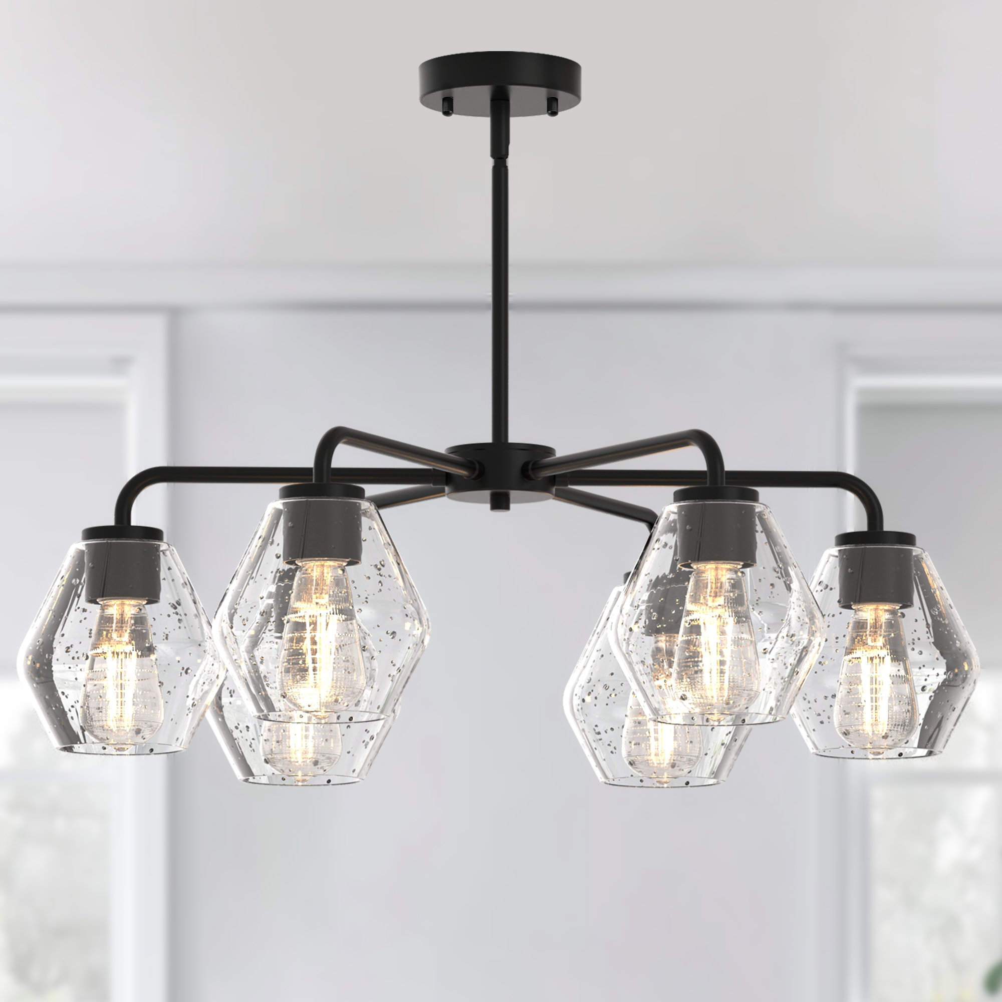 Ebern Designs Alburtis 6-Light Flush Mounted Pendant Lighting ...