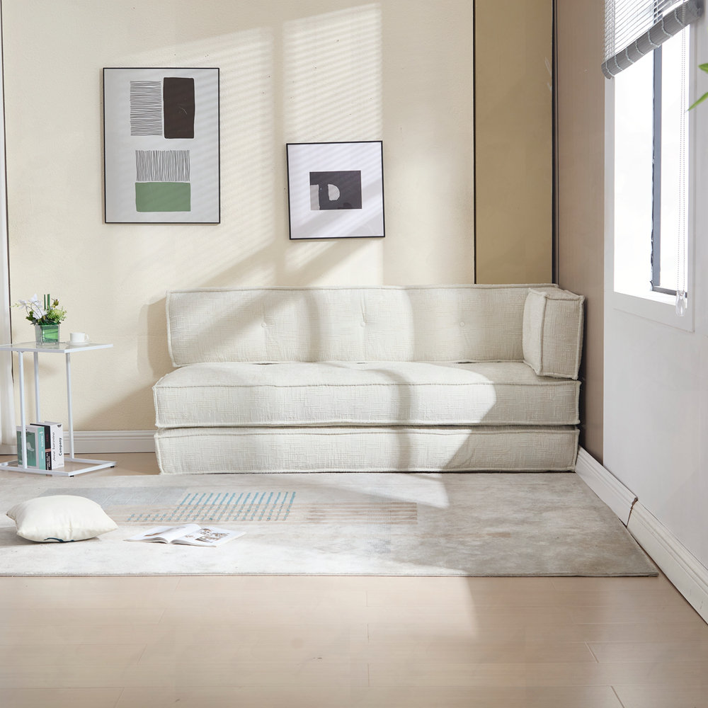 Latitude Run® Compress Upholstered Chenille Sofa,Convertible Sofa Bed ...