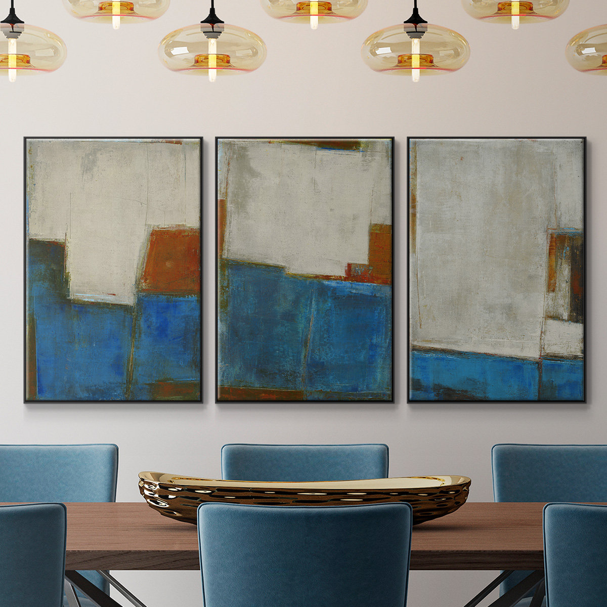 Wexford Home A Warped Window Framed On Canvas 3 Pieces Print | Wayfair