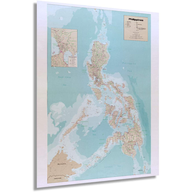 HISTORIC PRINTS HISTORIX 1990 Map Of The Philippines - 18X24 Inch ...