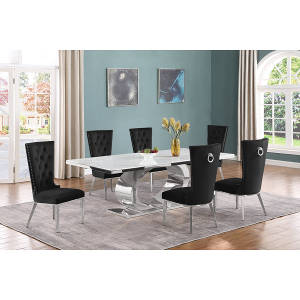 Willa Arlo Interiors Ballance Marble Top Pedestal Dining Set | Wayfair