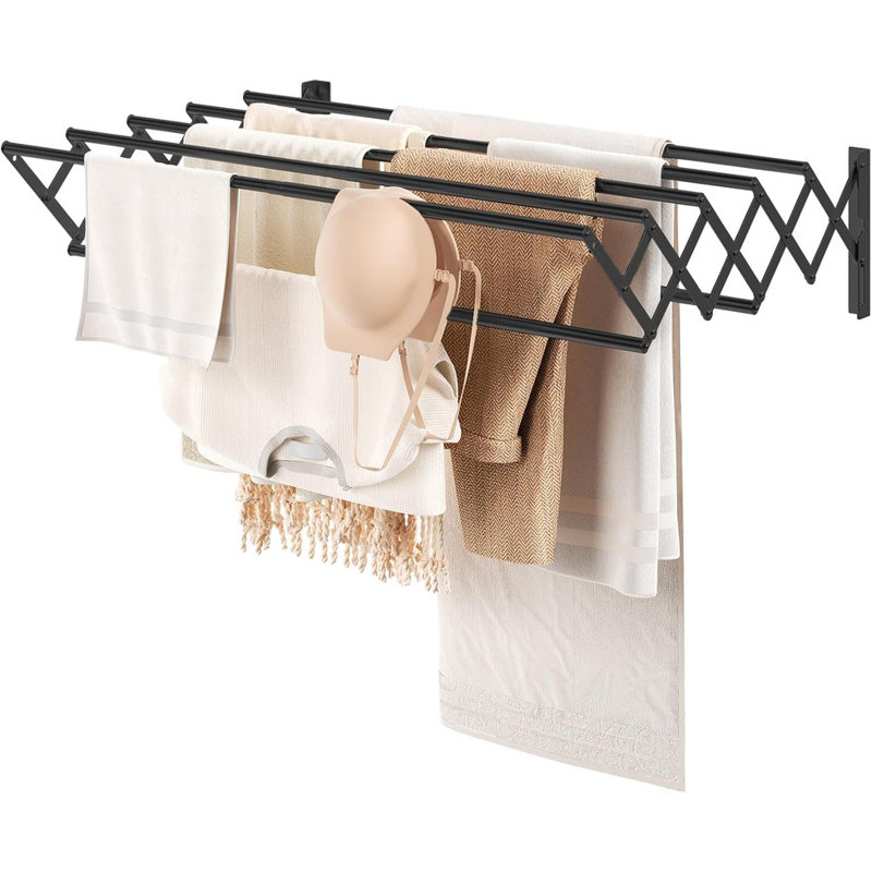 Rebrilliant Retractable Drying Rack Clothing Foldable | Wayfair