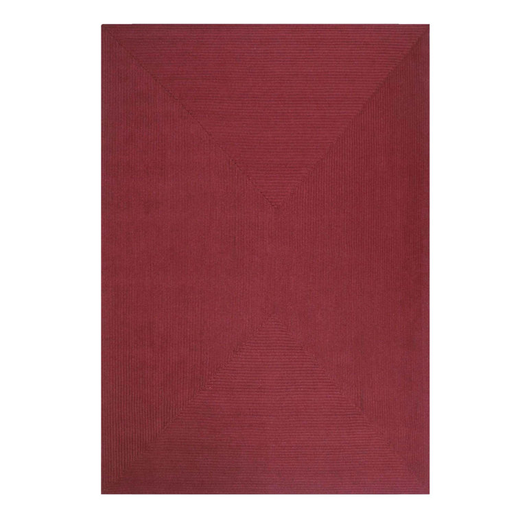 August Grove® Neufeld Hand-Braided Indoor/Outdoor Burgundy Area Rug ...