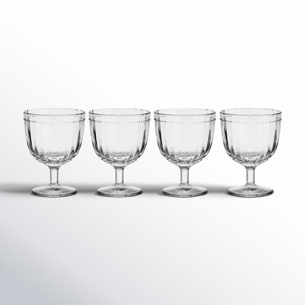 Max by Birch Lane™ Beaded Wine Goblet Beverage Stemware, Clear ...
