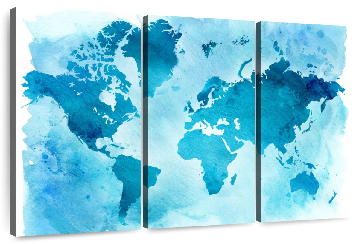 Breakwater Bay Aliaz Vintage Blue World Map - Wayfair Canada
