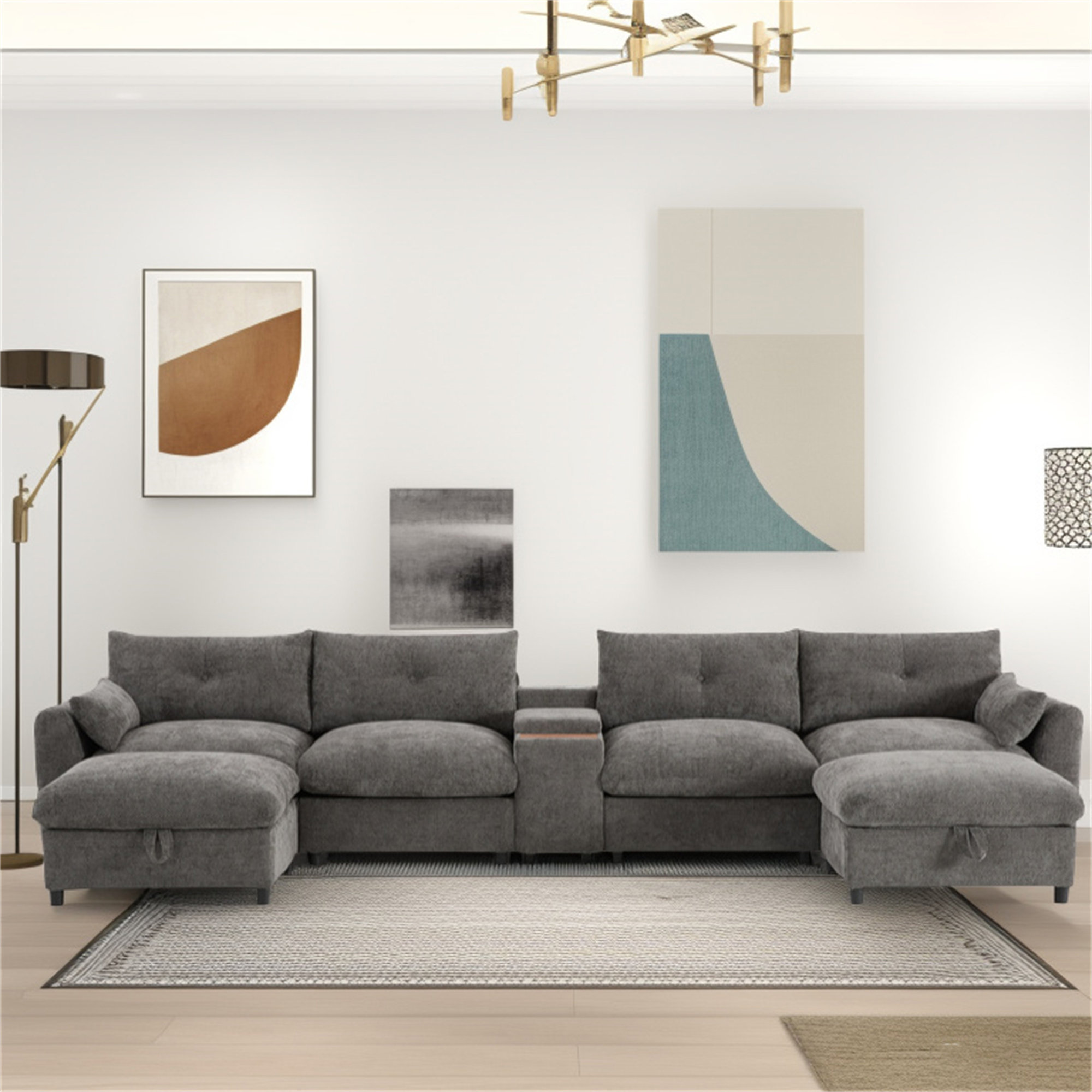 Latitude Run® 142" Oversized Modular U-Shaped Sofa With Removable ...