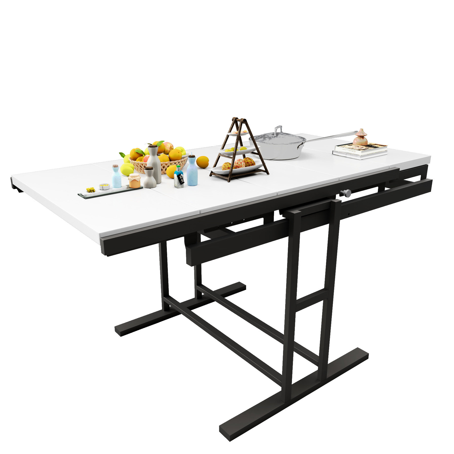 Ebern Designs Table convertible en bois massif, Home Radiance, Table de ...