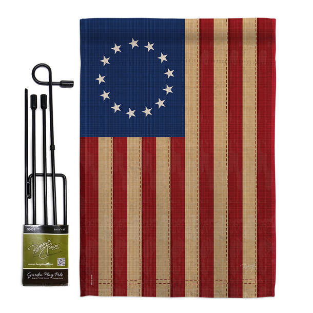 Breeze Decor 2 Piece Betsy Ross Vintage Americana Historic Impressions ...