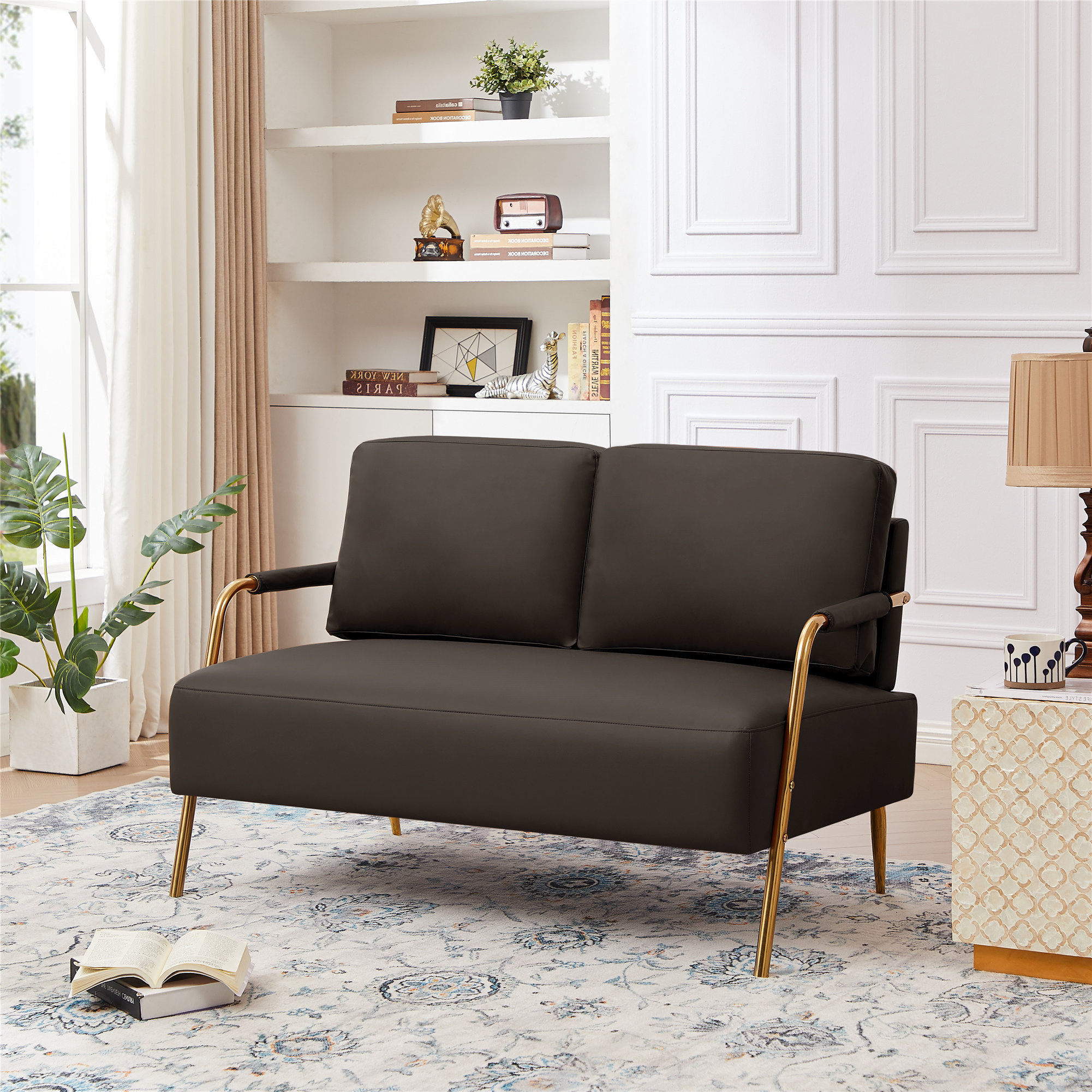 Mercer41 Sofa Upholstered Loveseat Small Sofa With Removable Back ...