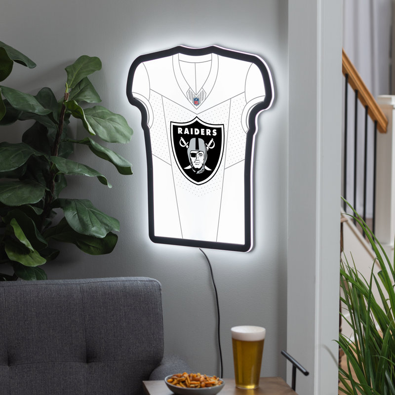 Gracie Oaks Las Vegas Raiders 23" LED Jersey Shaped Lighted Wall Sign ...