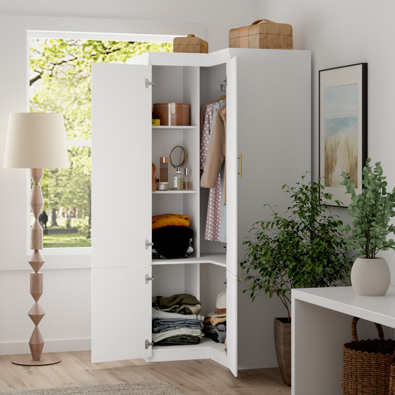 Latitude Run® L-Shaped Corner Wardrobe For Your Bedroom & Reviews ...