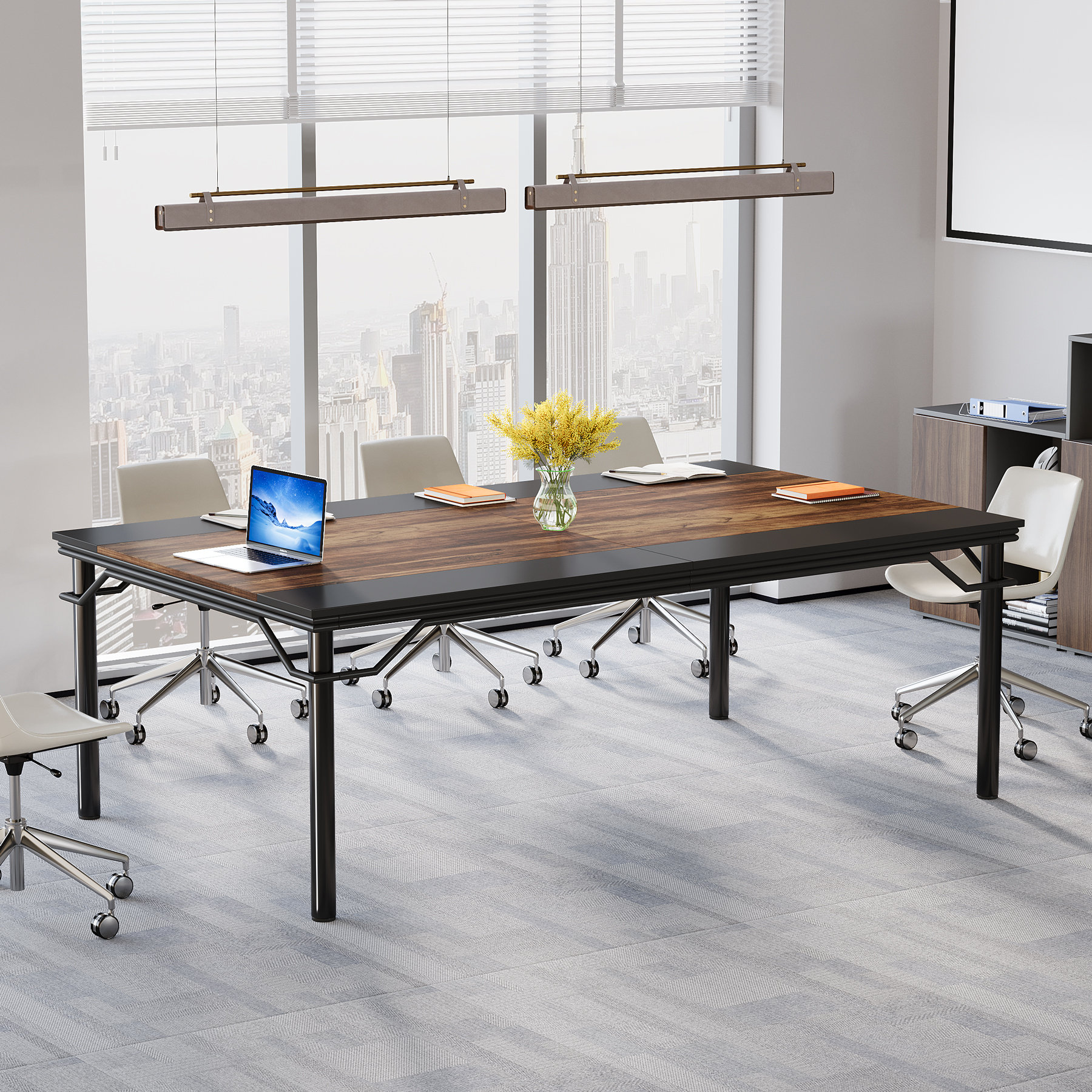 Inbox Zero Makbel Rectangle Conference Table | Wayfair