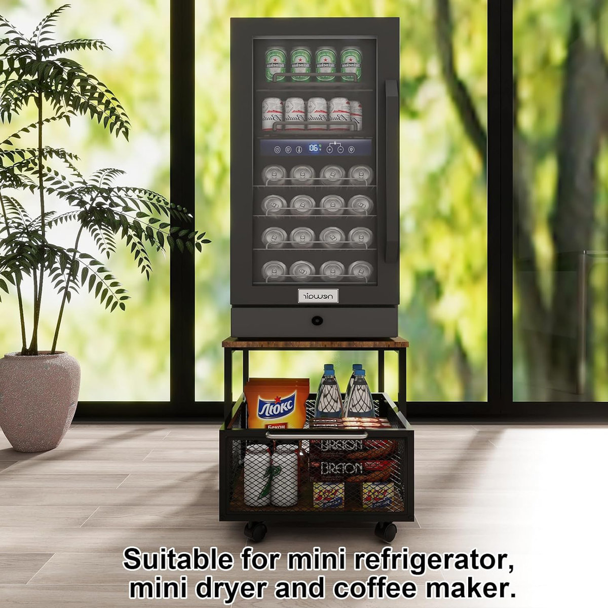 17 Stories Aaniyah ‎23.6"D x 19.7"W x 16.9"H Mini Fridge Stand with ...