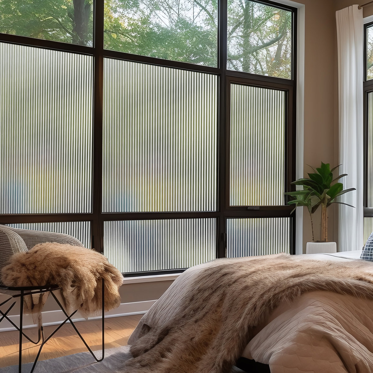 Symple Stuff 3D Reeded Frosted Decorative Window Decal & Reviews | Wayfair