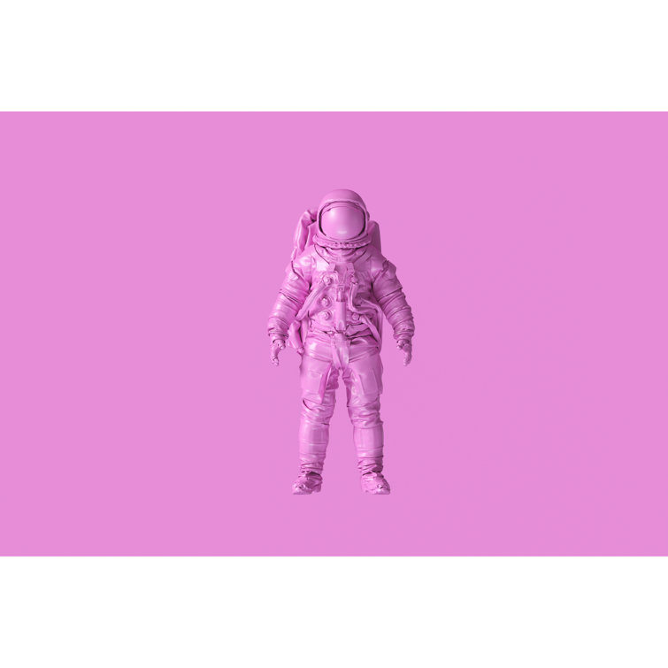 Ebern Designs Pink Spaceman Astronaut Cosmonaut - Wrapped Canvas ...