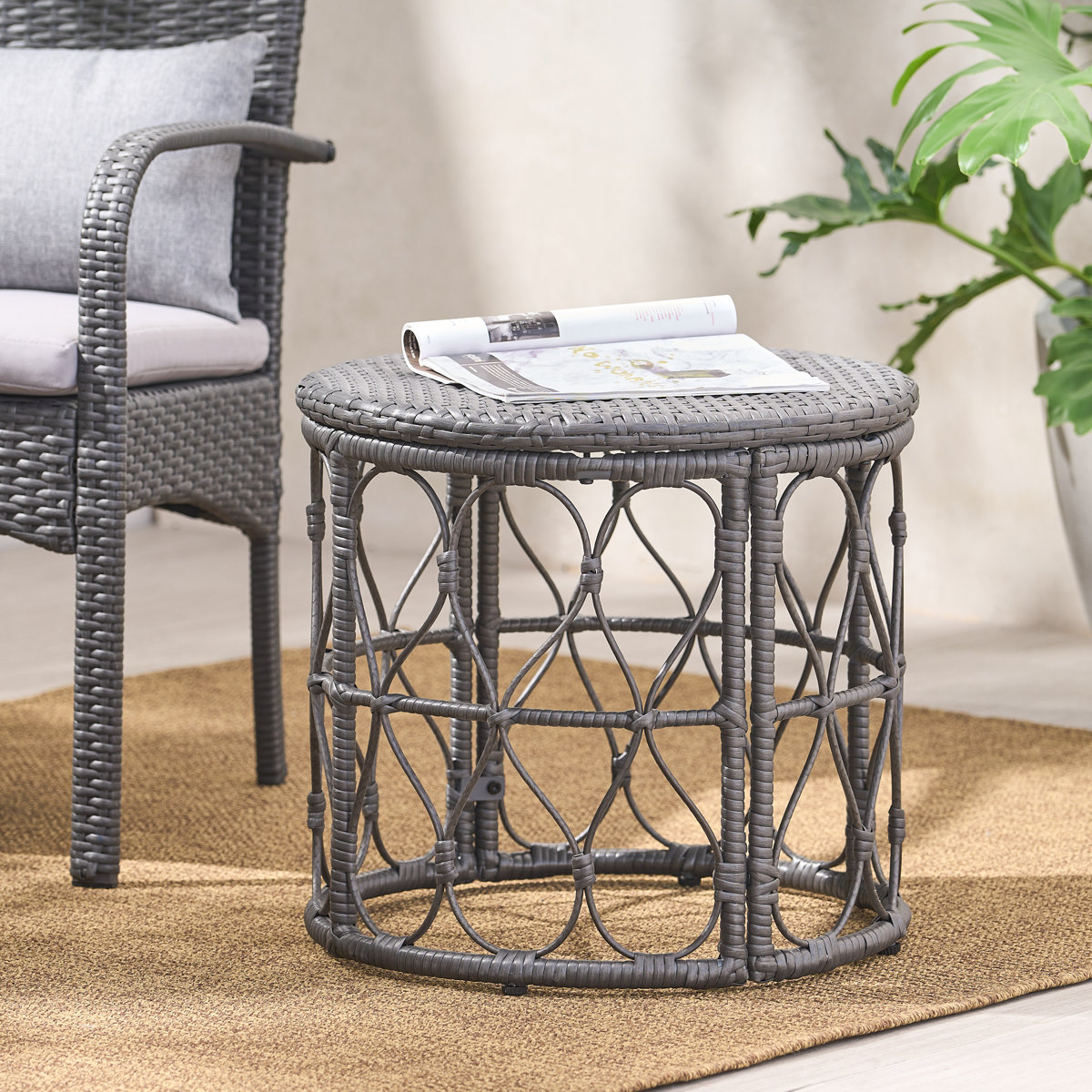 Bay Isle Home™ Abagaile Outdoor Wicker Side Table & Reviews | Wayfair