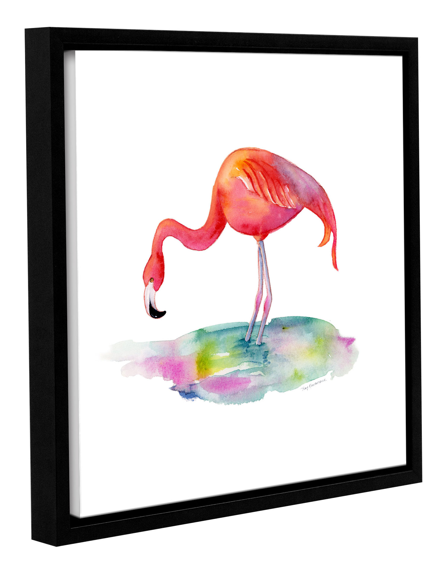 Bay Isle Home™ Flamingo Dip Framed Painting Print - Wayfair Canada