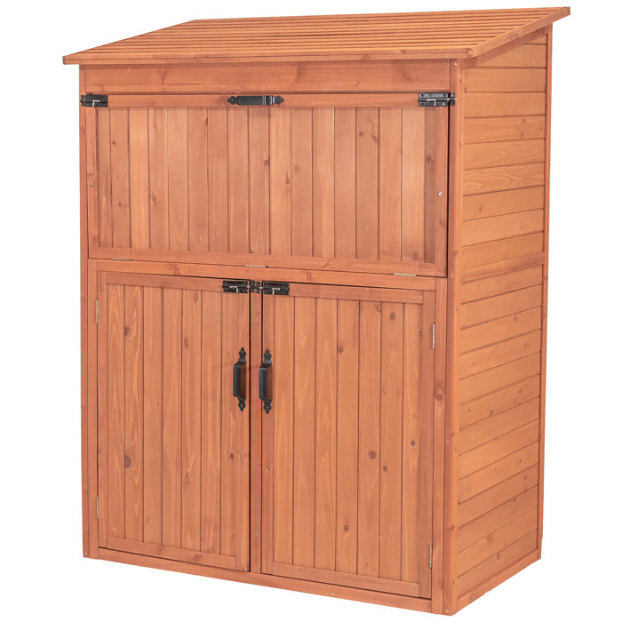 Leisure Season 4 ft. W x 2 ft. D Solid Wood Lean-To Storage Shed ...