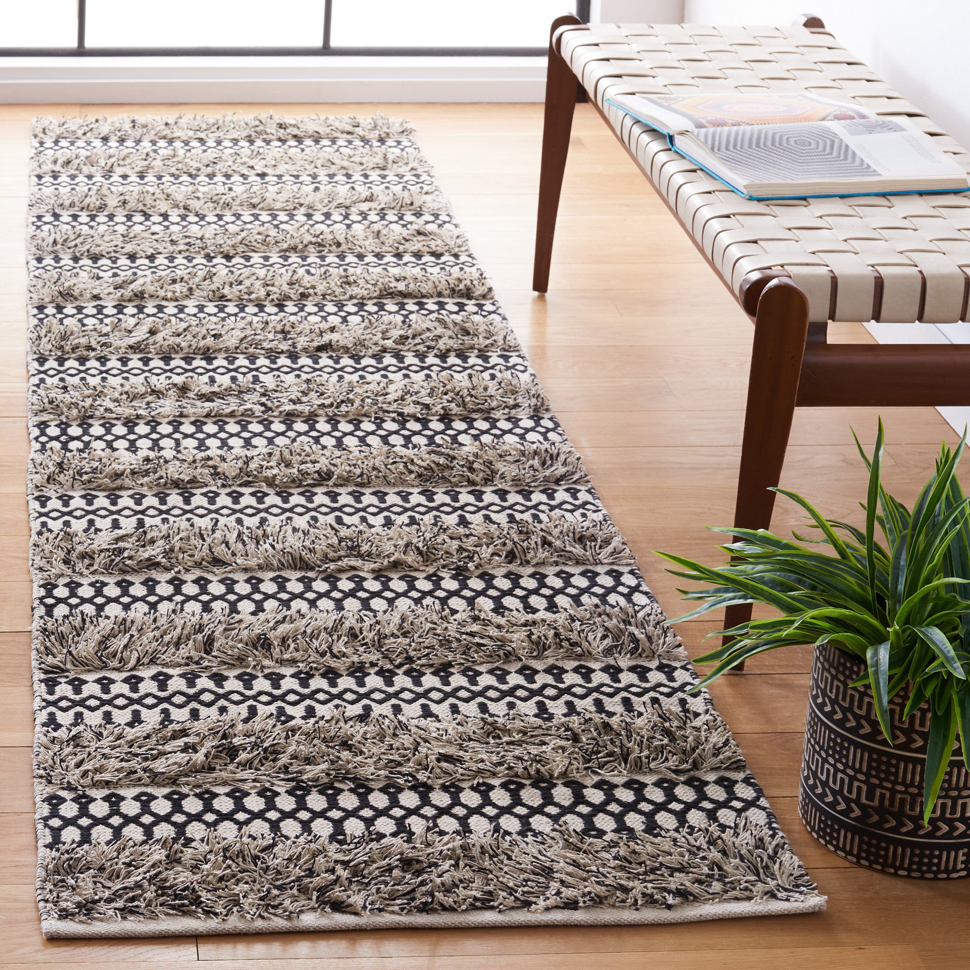 Foundry Select Natura Flat Weave Cotton Southwestern Rug | Wayfair