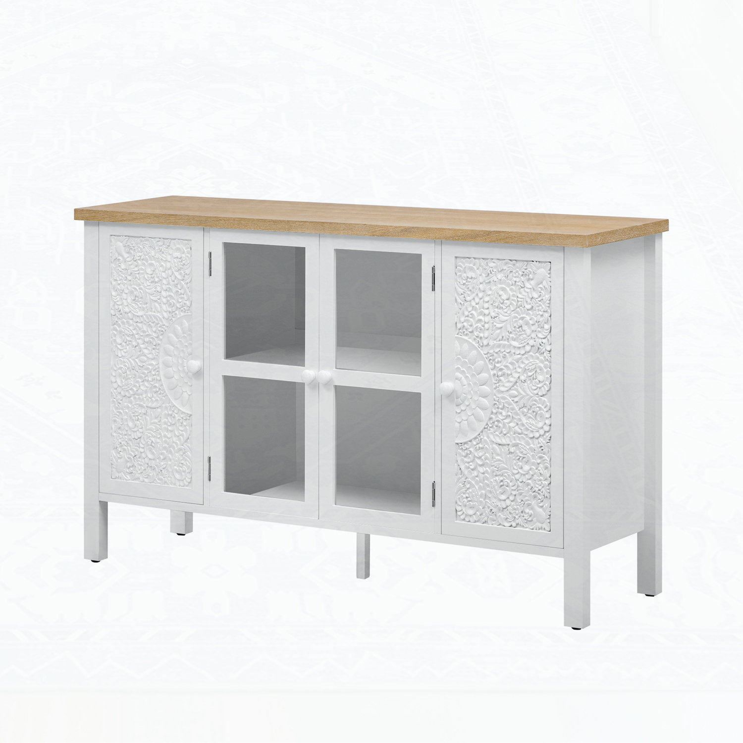 Rosalind Wheeler Entertainment Center Media Console Cabinet with 3 ...