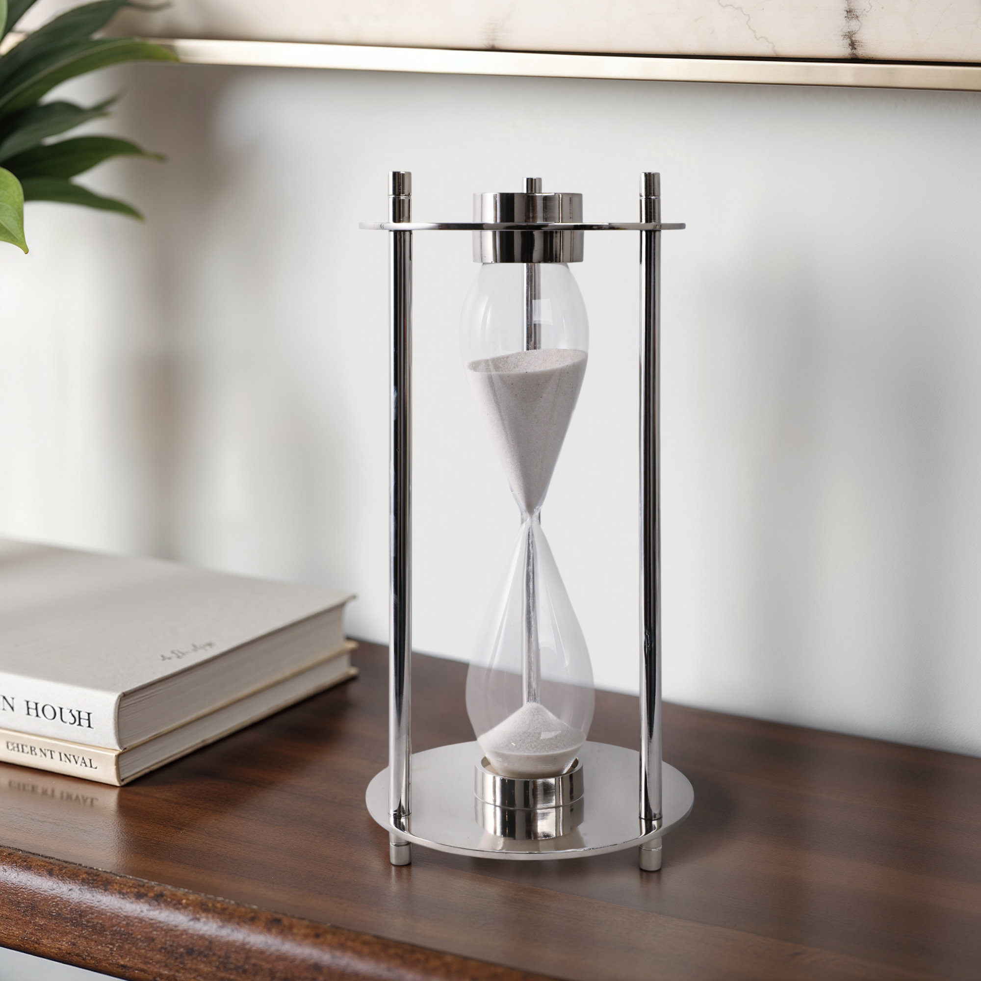 Latitude Run® Modern Metal And Glass Hourglass Timer With Aluminum ...