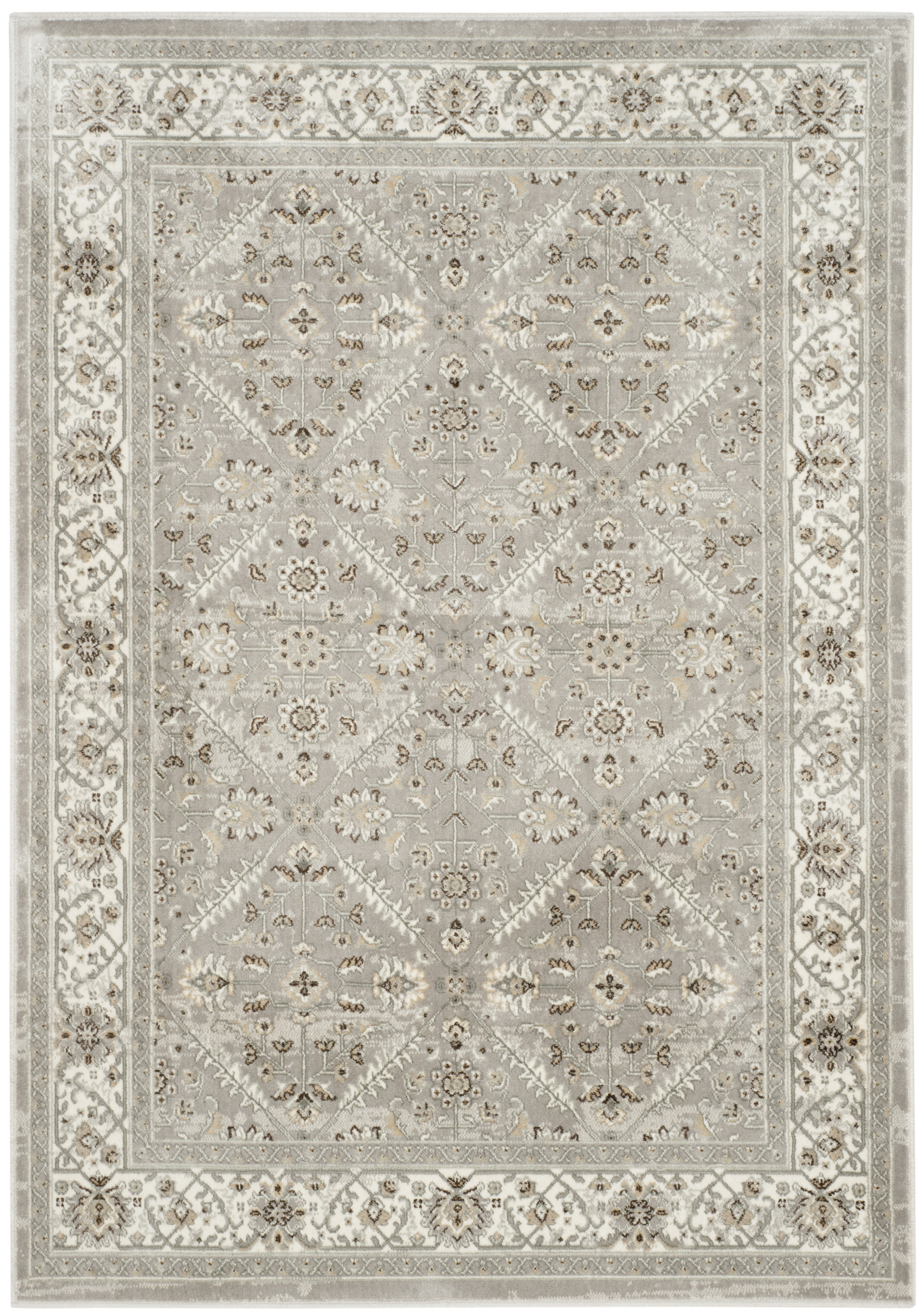 Darby Home Co Setser Garden Viscose Oriental Rug in Silver/Ivory | Wayfair
