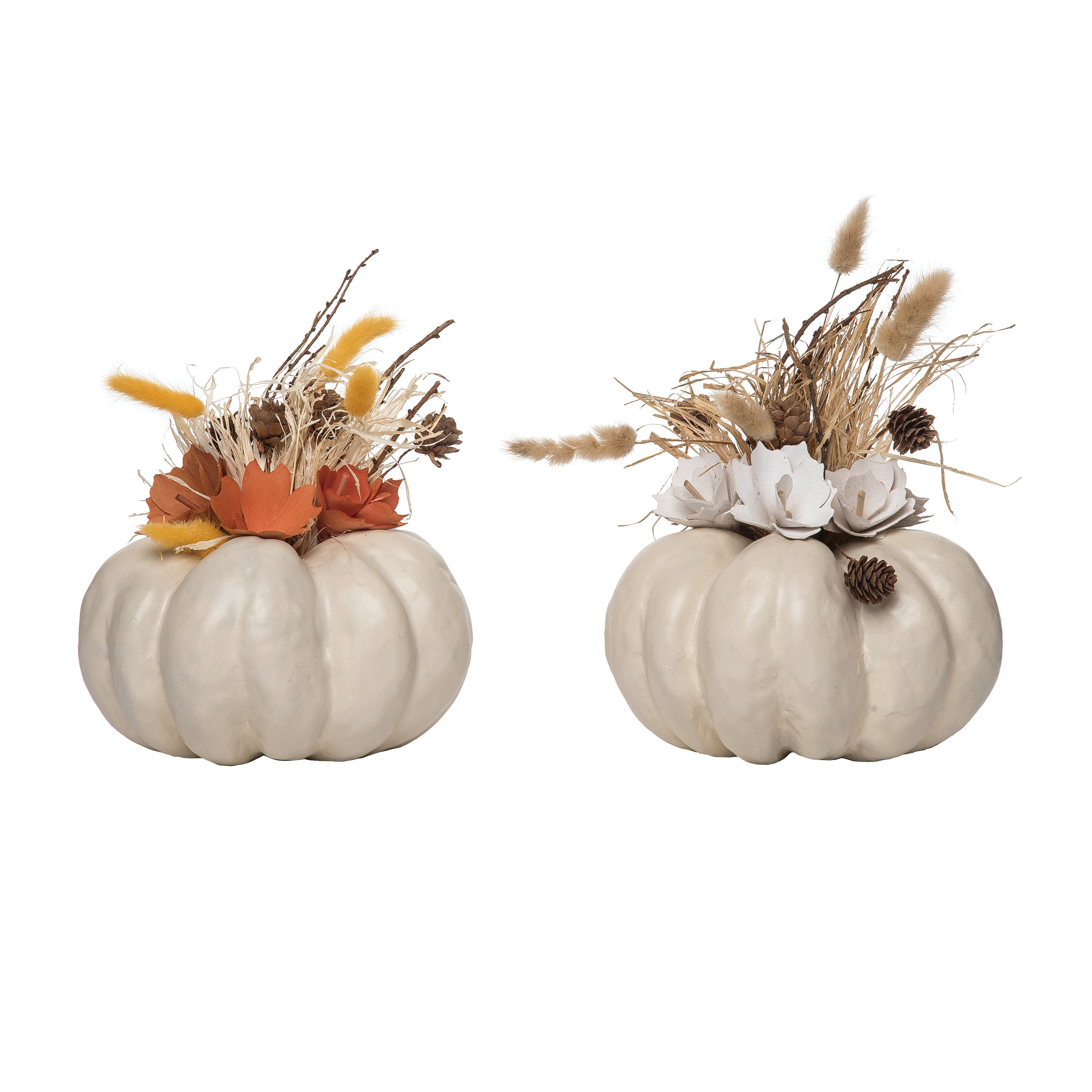August Grove® Pumpkin Floral Arrangement Set of 2 Fall/Harvest Home ...