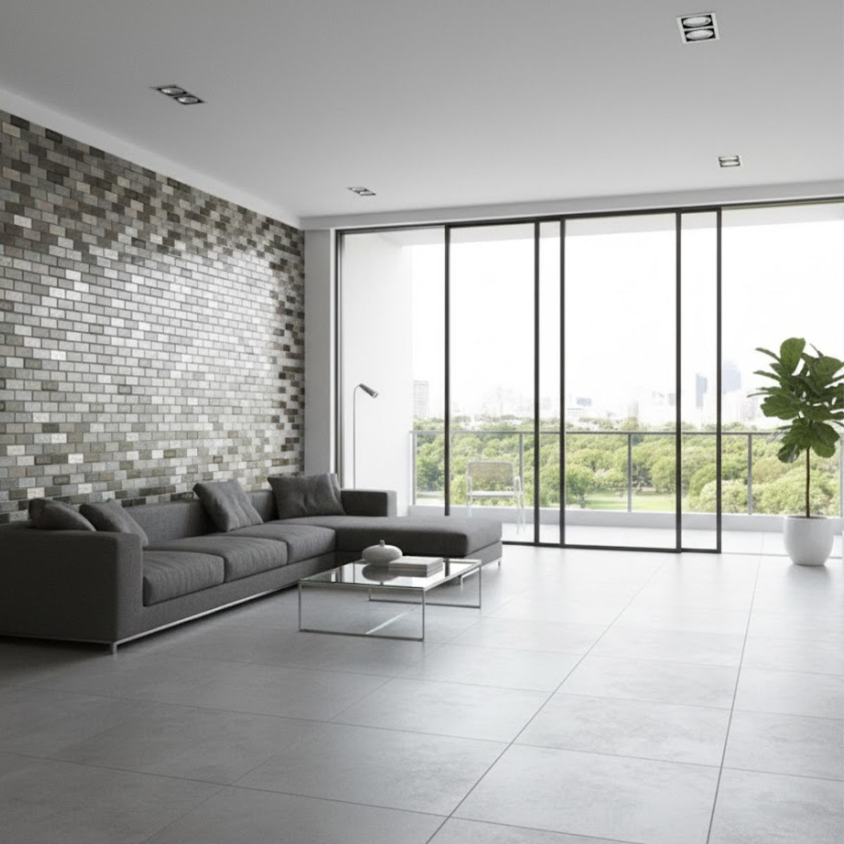 Mango Tile Glacier 12" x 12" Natural Stone/Glass Brick Joint Mosaic ...
